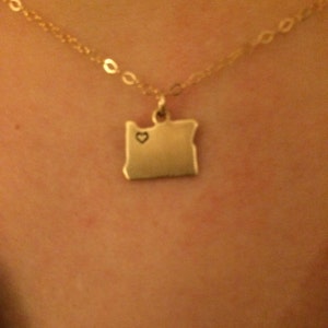 State Charm Oregon Necklaces I Heart Oregon Ducks Eugene - Etsy