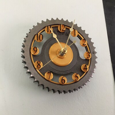 Gold Cam Gear Wall Clock, Steampunk Art Style, Made With Chevy Timing ...