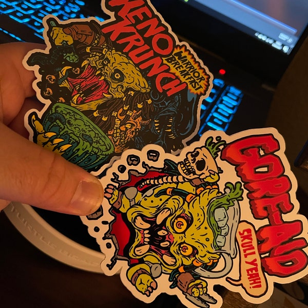 Xeno Krunch Cereal Vinyl Sticker, Horror Decals, Aliens Sticker ...