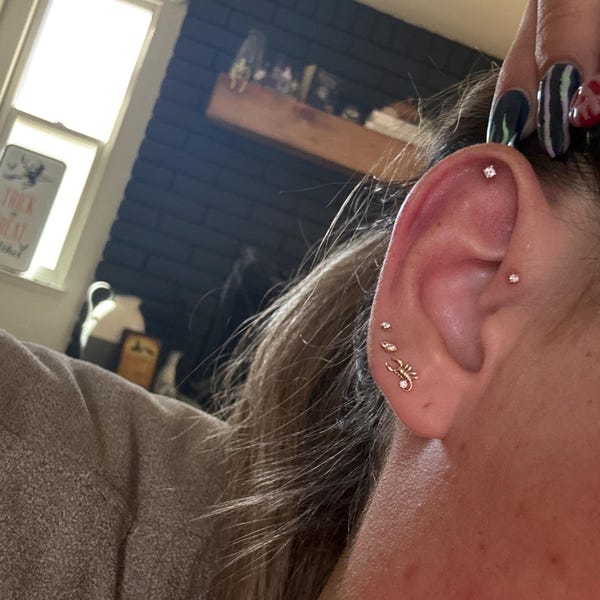 14K Solid Gold Sparkly Double Sequin Double Chain Attachment Triple ...