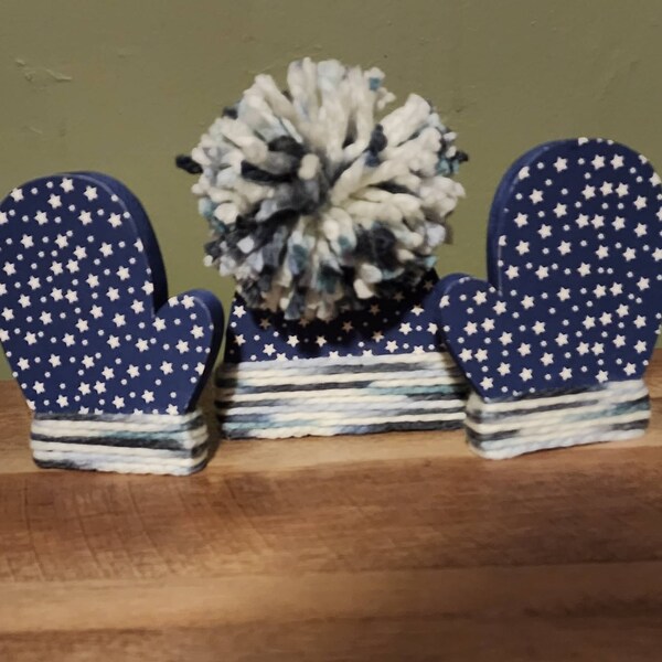 2 Pack Unfinished Wood Mittens Cutouts / DIY Fall Decor / DIY Winter ...