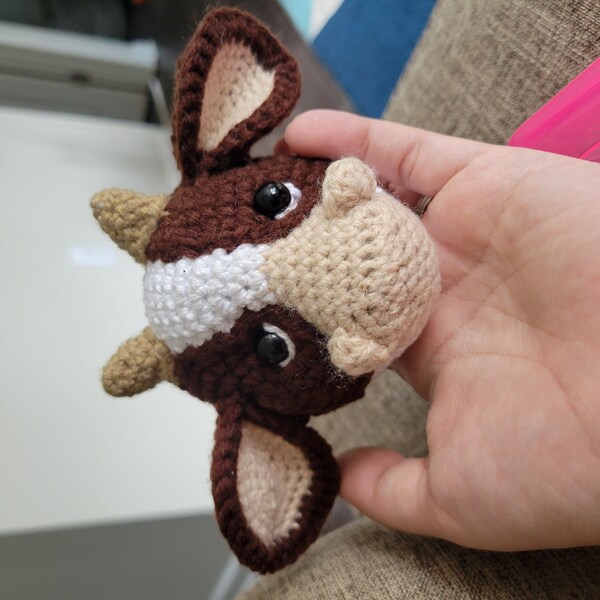 Cow Head Keychain Crochet Pattern; 2 Spot Face Pattern Extension; PDF ...