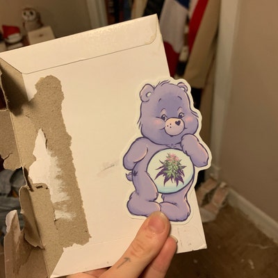 Kush Bear Vinyl Weed Sticker Marijuana, Cannabis Art Decal, Stoner Gift ...