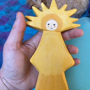 Woman Sun Wooden Figure Wooden Toys for Children Spring Decoration Made ...