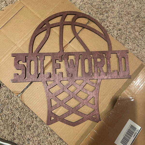 Basketball Name Wood Sign, Custom Wood Sign, Wooden Name Sign ...