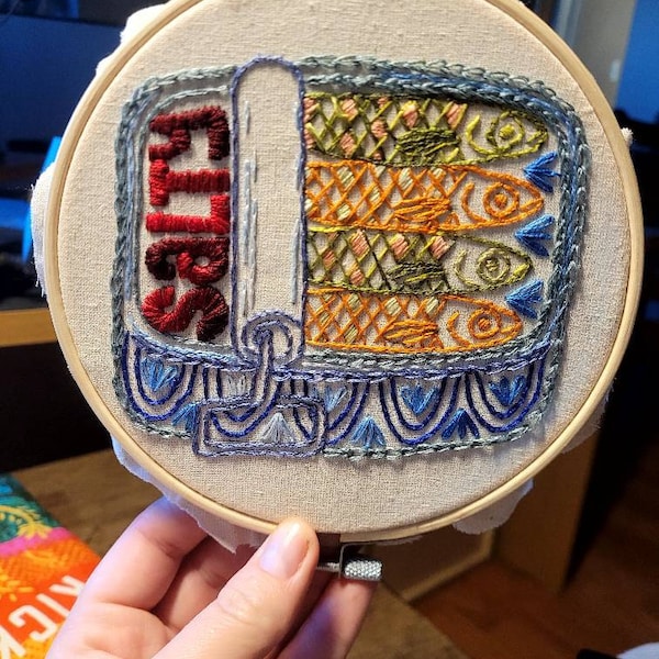 Sardines Complete Embroidery Kit - DIY, Beginner Friendly, Salty ...