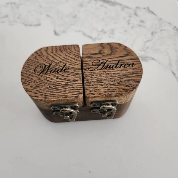 Personalized Rustic Wooden Wedding Ring Box Holds 2 and 3 Rings ...