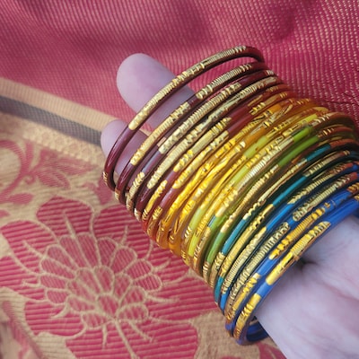 Traditional Glass Bangles / Half Dozen Bangles / Baby Shower ...