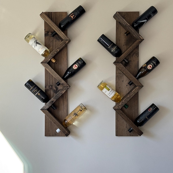 Zig Zag Wine Rack | the Ziggy Zag | Z Geometric Wall Mounted Rustic ...
