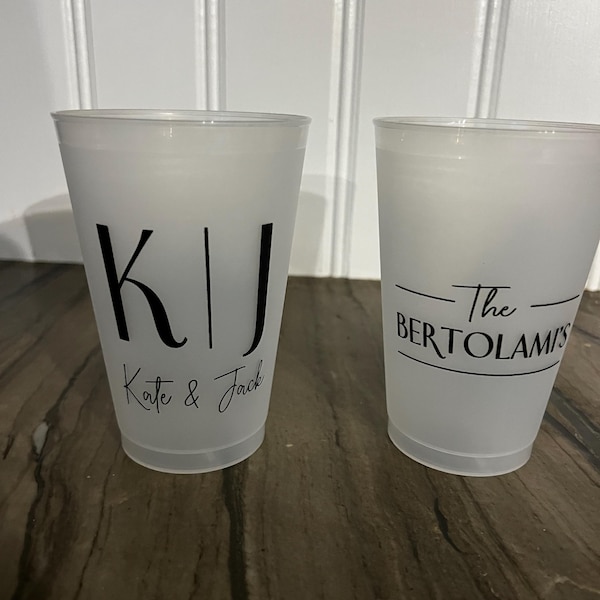 Wedding Cups, Personalized Frosted Cups, Modern Frost Cups, Wedding ...