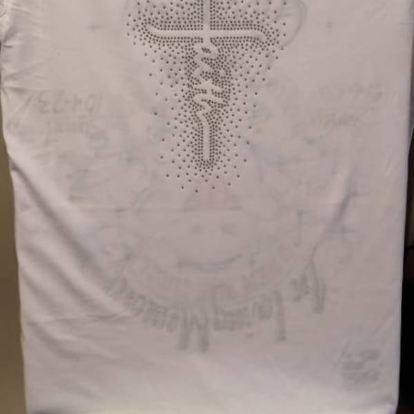 Faith Cross Blinged Out Outline - Custom Color - Iron on Rhinestone ...