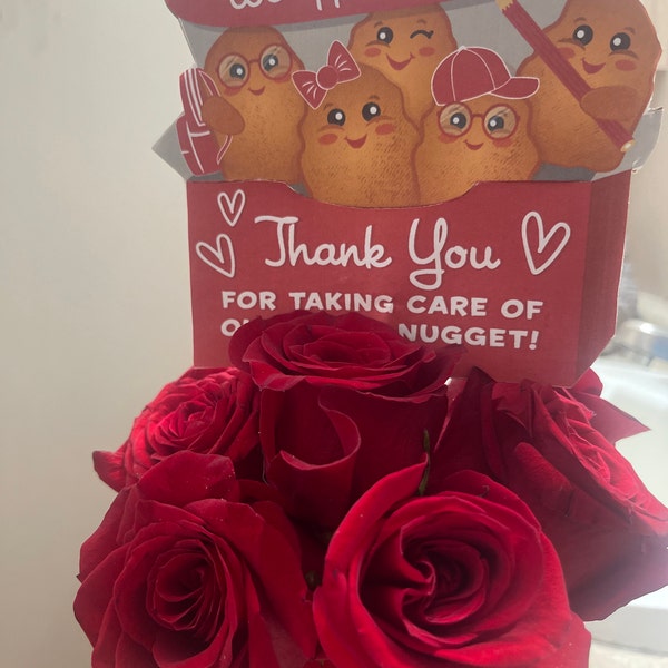 Teacher Appreciation Chicken Nugget Gift Card Holder (editable PDF) - Etsy