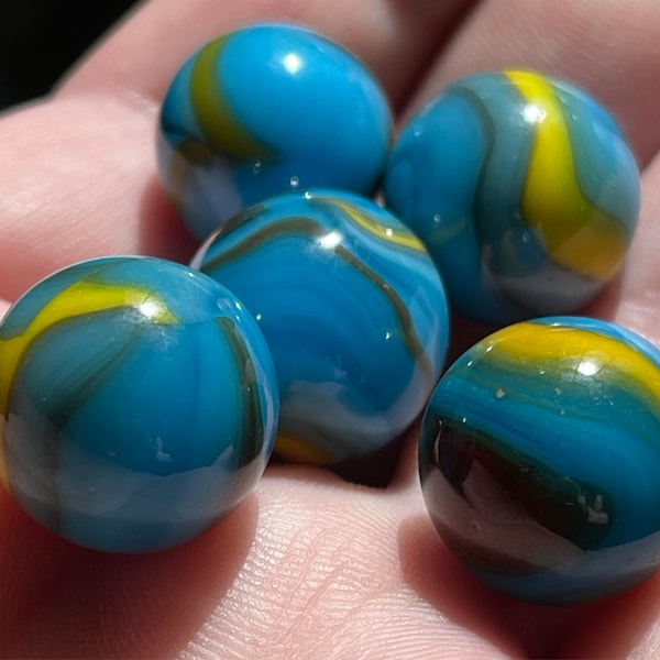 Choice of Variety of 16mm "serpent" (5/8th") Glass Mega Marble Players ...