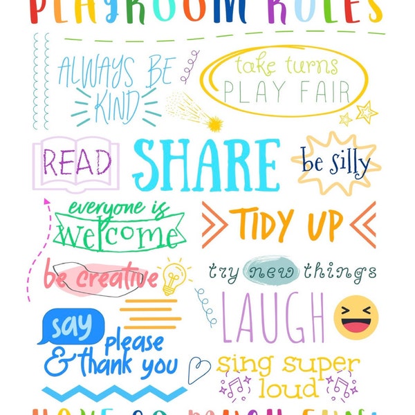 Rules & Responsibilities - Rewards Chart - Printable Art - Playroom Art ...