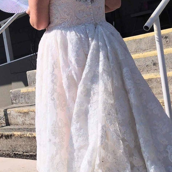 Regency Lace Wedding Dress With Empire Waist | Daphnie - Etsy