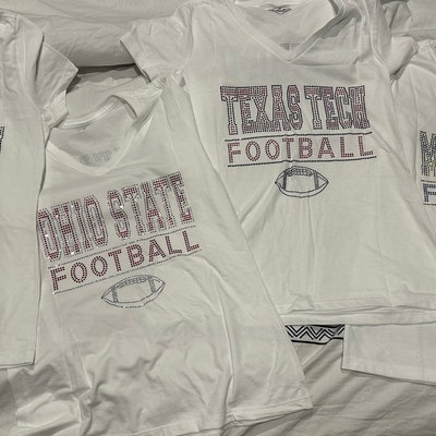 Custom Football Team and Colors RHINESTONE Mega Bling Shirt, Football ...