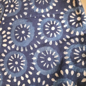 Indigo/dabu/blue Block Prints Fabric Hand Printed Indian Fabric Natural ...