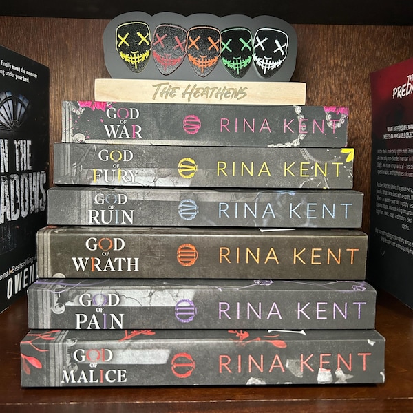 Officially Licensed Legacy of Gods Heathens Masks Bookshelf Sign; Dark ...