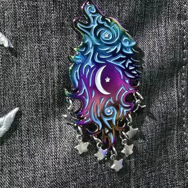 Elemental Night Starry Black Rainbow Magical Dragon Fantasy Enamel Pin ...