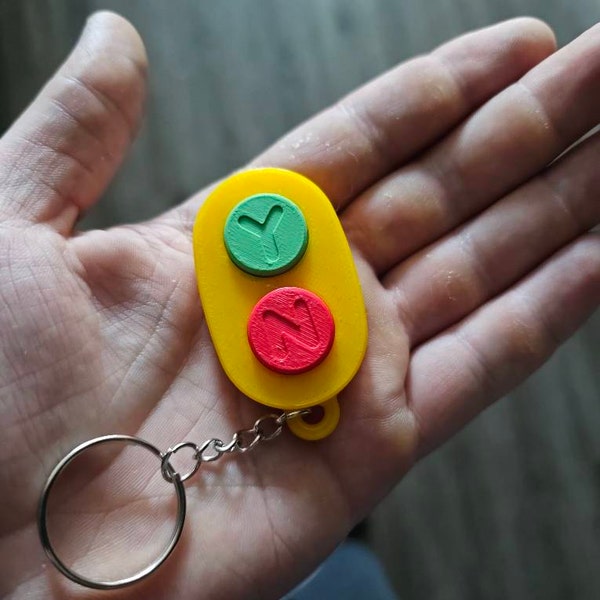 Bluey Inspired Fidget Keychain – Yes/no Click Button Toy for Kids ...