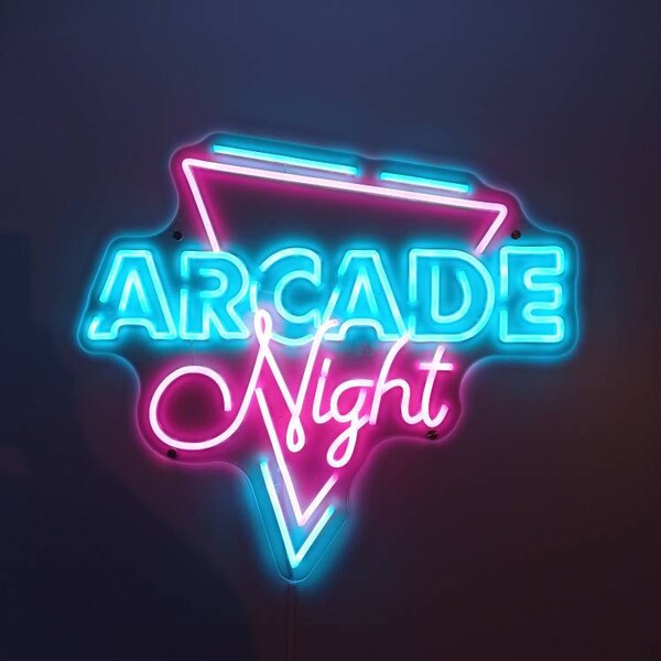 Arcade Night Custom LED Neon Sign Game Room Neon Light up Sign Retro ...