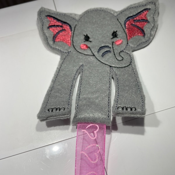 Little Elephant Bookmark Cute Elephant Feltie ITH in the Hoop Machine ...