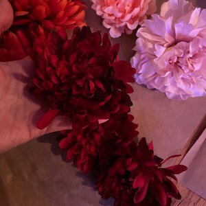 Christmas Red Mum Artificial Flowers, Flower Heads - Etsy