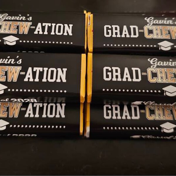 Grad-chew-ation | Graduation Party Favor | Custom Gum Wrapper ...