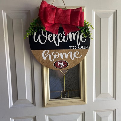 12 Green Bay Packers Wood Round Door Sign Welcome to Our Home Packers ...