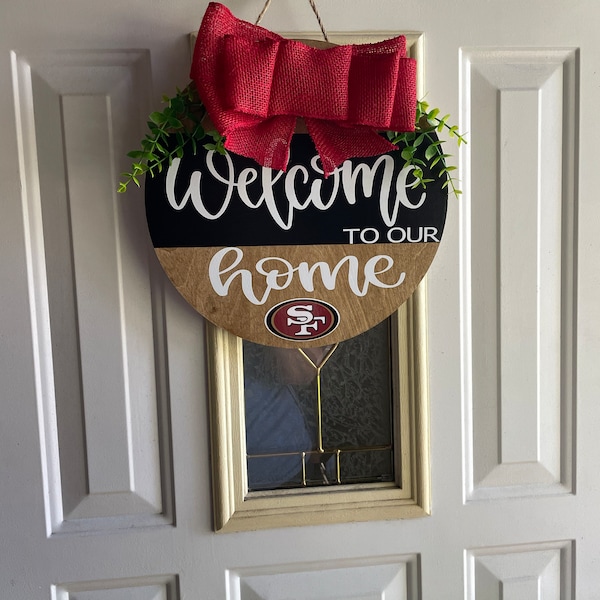 12" Kansas City Chiefs Wood Sign Football Door Sign NFL Wreath Football ...