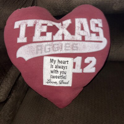 Heart MEMORY Pillow, Memory Cushion, Loss of Father, Loss of Husband ...