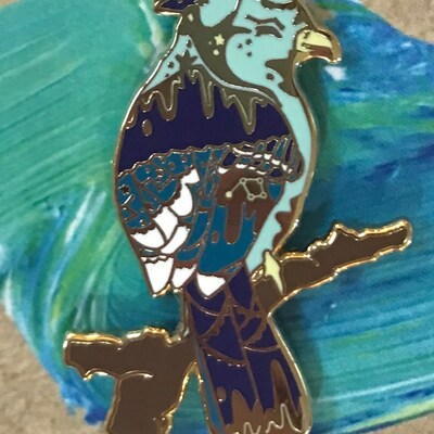 Hard Enamel Pin Sunflower Bluejay Lapel Pin Brooch - Etsy