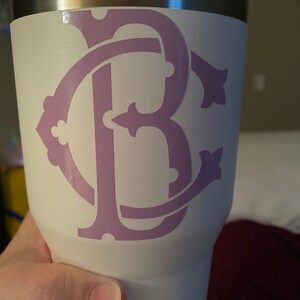 Two Color Two Letter Custom Monogram Sticker, Couples Monogram, Custom ...