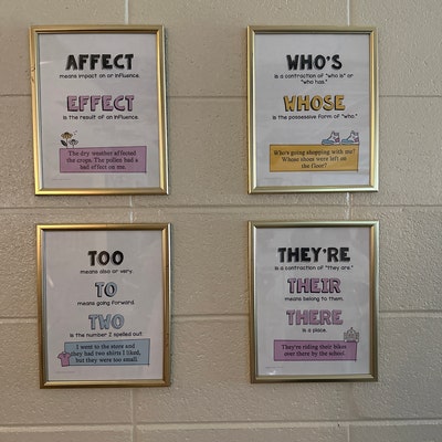 Commonly Confused Words Poster Set, Set of 10, English Classroom ...