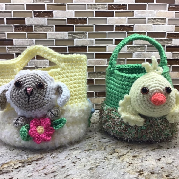 Easter Treat Bags, Bunny, Chick and Lamb - Amigurumi Crochet Pattern - Etsy