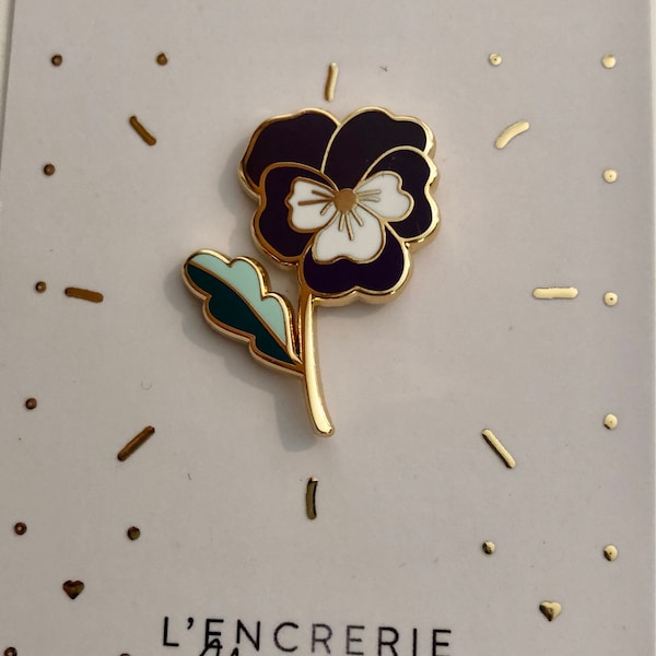 Pins Pansy Flower - Flower Enamel Lapel Pin - Pins - Enamel Pins Gold ...