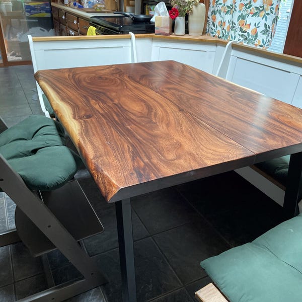Dining Table Live Edge Dining Table, Walnut Table, Modern Table, Wood ...