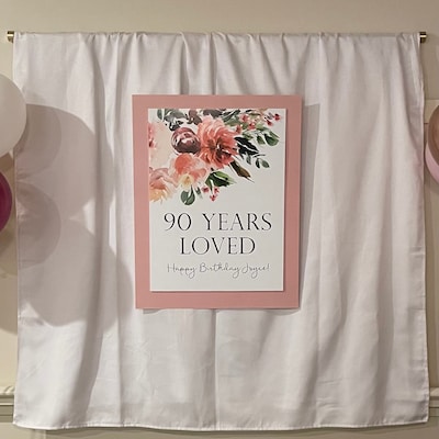 90 Years Loved Sign 90th Birthday Decorations Custom Birthday Sign 90th ...