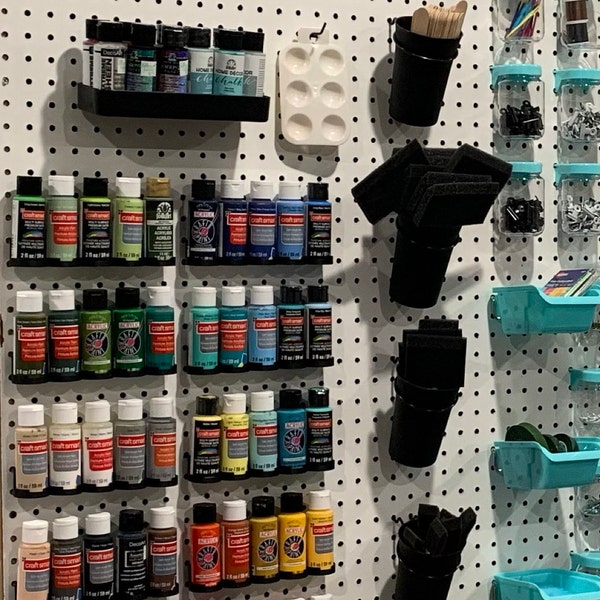 Hobby Storage - 2 Oz Bottle Acrylic Paint Racks Holders for Peg Board ...