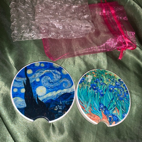 Four Pack Coasters | Decorative Coasters Set of 4 | 3.7" Ceramic ...