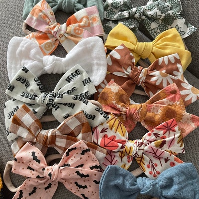 Daisy Bow, You Choose 1 20 Styles Spring Summer Floral Bow, Schoolgirl ...