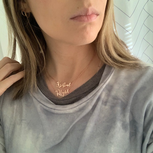 Custom Name Necklace, Custom Word Necklace, Gold Personalized Word ...