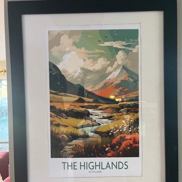 Scottish Highlands Art Print Travel Print | Home Décor Poster Gift ...