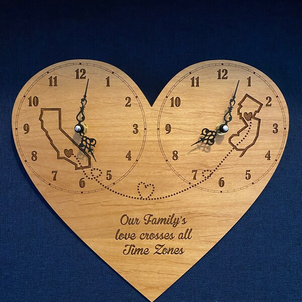 Personalized Clock, Time Zone Clock, Personalized Clock, Wedding Gift ...