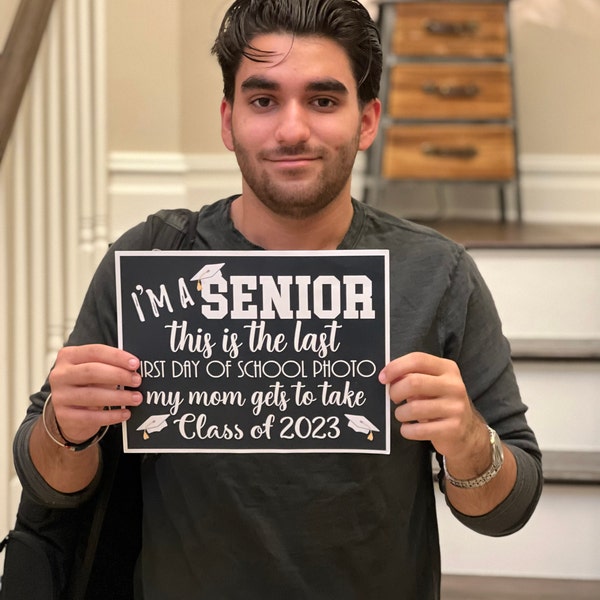 First Day of Senior Year Printable Sign First Day of School Sign 12th ...