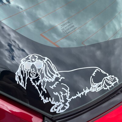 Long Haired Dachshund Decal FULL BODY, Dog, Vinyl Decal, Car Decal ...