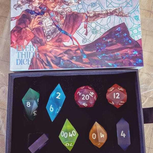 Bleeding Sapphires - Holographic Handmade Resin Sharp Edge Dice Set for ...