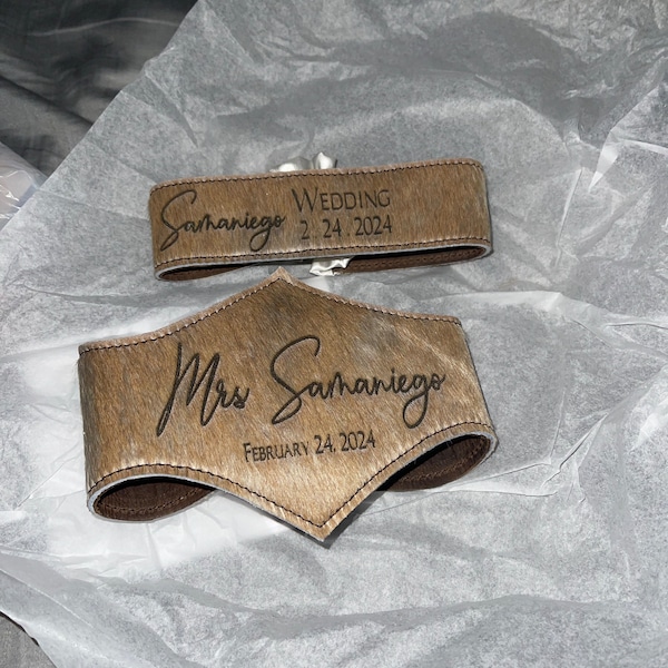 Brides Western Custom Cowhide Wedding Garter Leg Personalized or ...