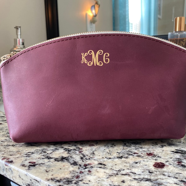 Leather Makeup Bag Personalized Bridesmaid Gift Ideas Makeup Bag for ...