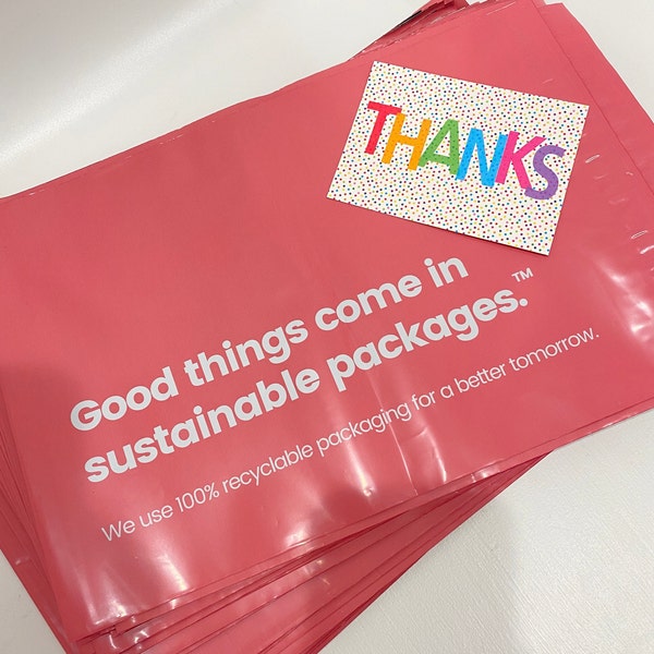 Eco-friendly Poly Mailers 10 X 13, Pink, Pack of 25, 50, 75 or 100 ...